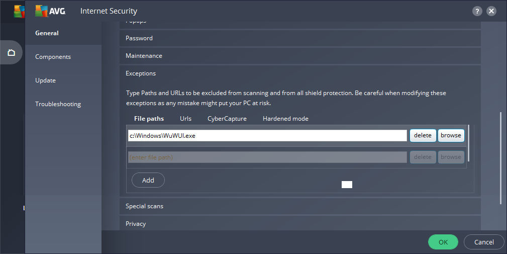 Here is an example of AVG's Internet Security program with the Web ...